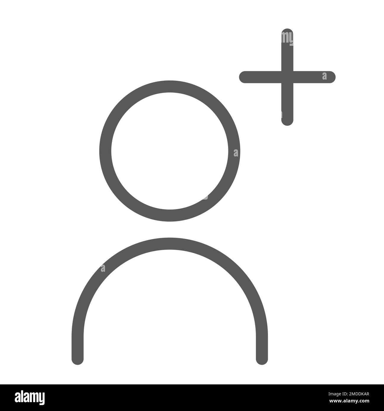 Add contact line icon, friend and person, button sign, vector graphics ...