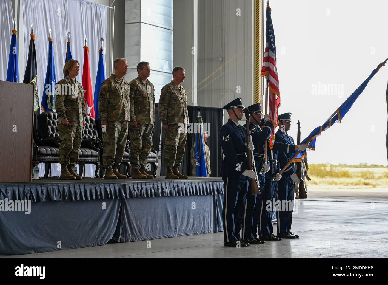 The Base Honor Guard presents the colors for the 12th Air Force (Air ...