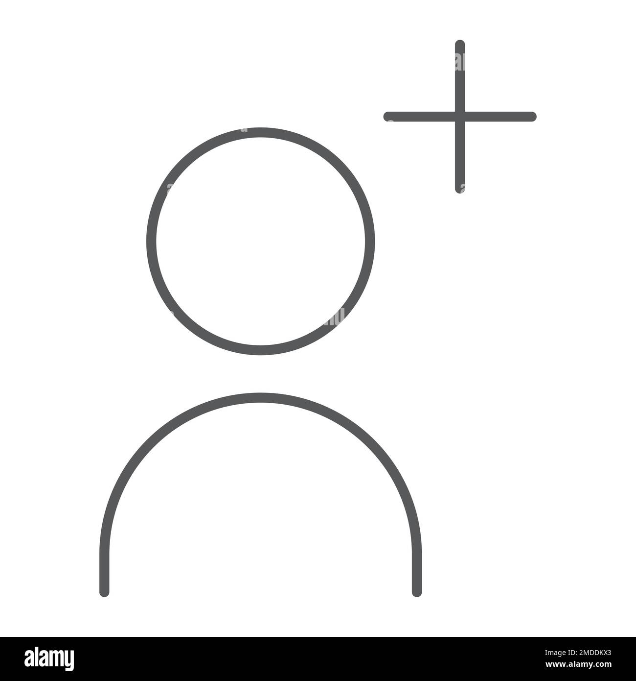 Add contact thin line icon, friend and person, button sign, vector ...