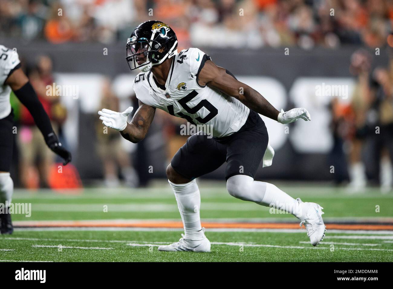 Jacksonville Jaguars defensive end K'Lavon Chaisson (45) lines up on ...