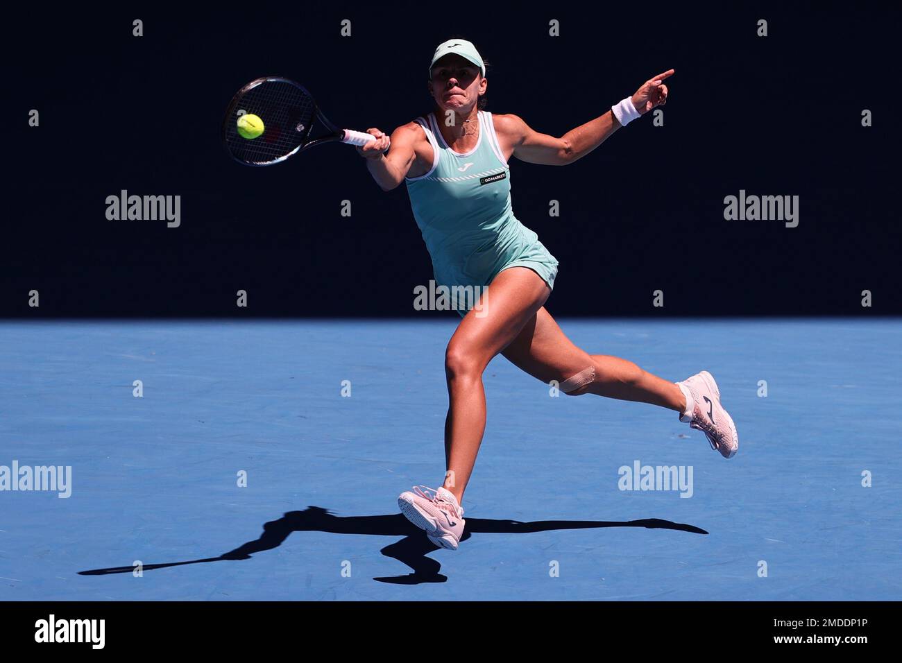 Melbourne, Australia. 23rd Jan, 2023. Magda Linette of Poland in action ...