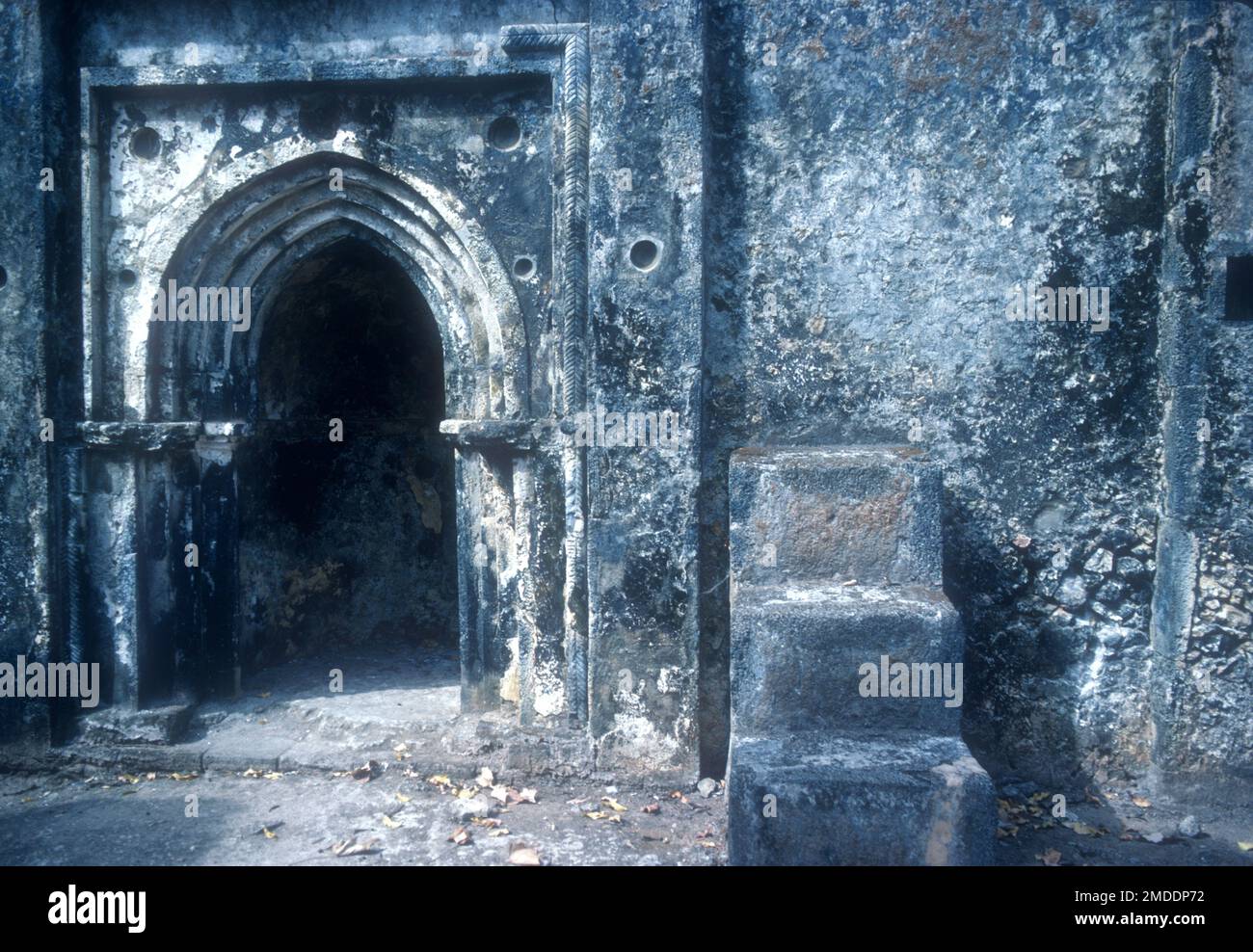 Mihrab prayer niche and three step minbar or pulpit, 15th century Arab ...