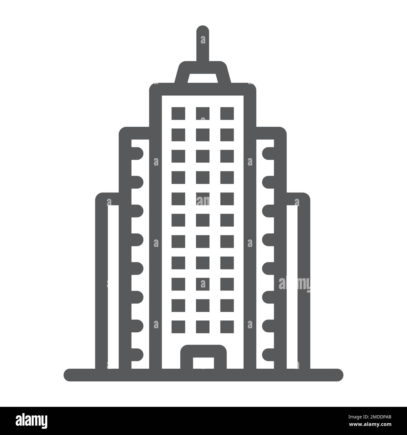 Skyscraper line icon, office and architecture, building sign, vector ...