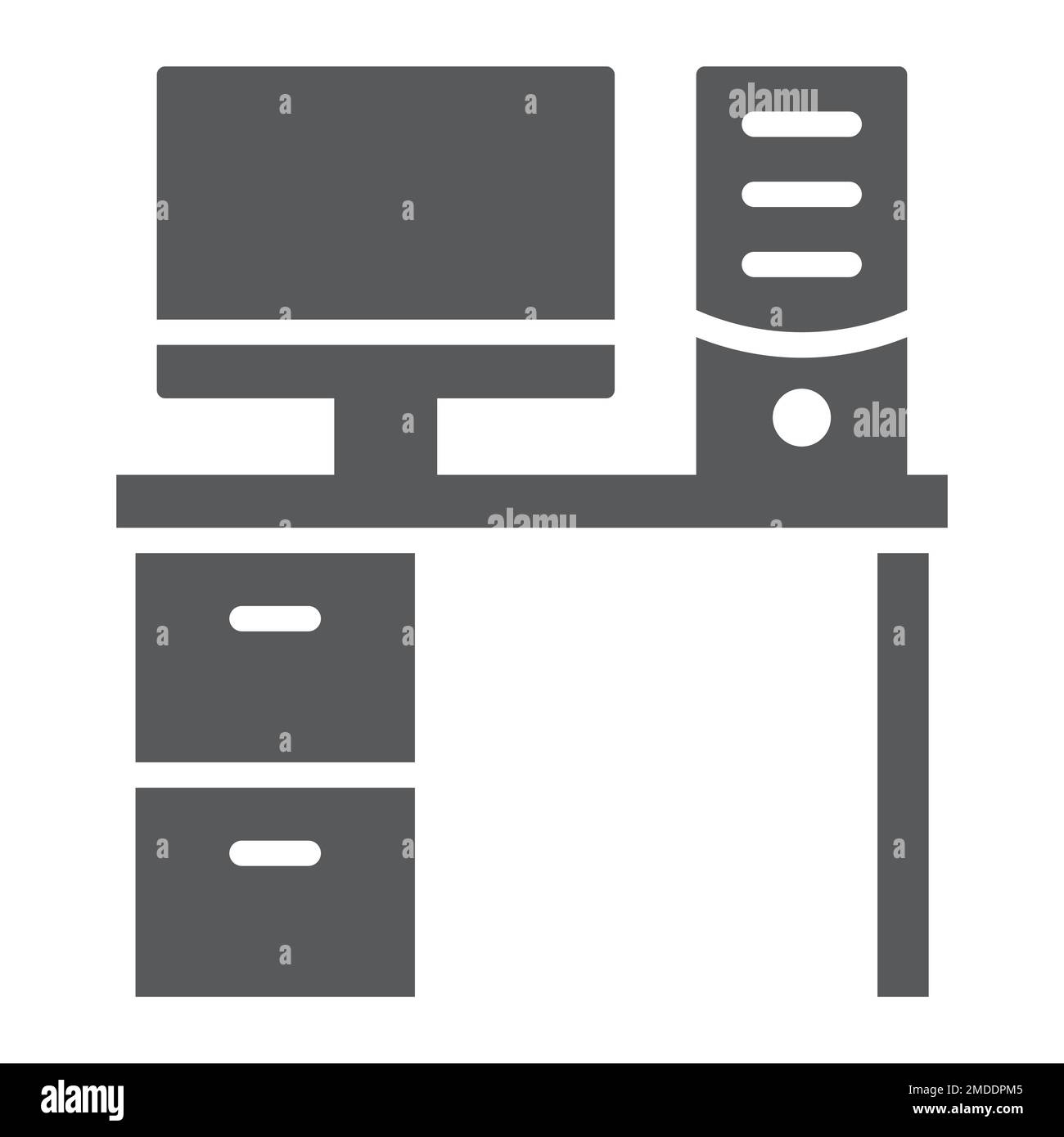 Office table glyph icon, office and work, desk sign, vector graphics, a ...