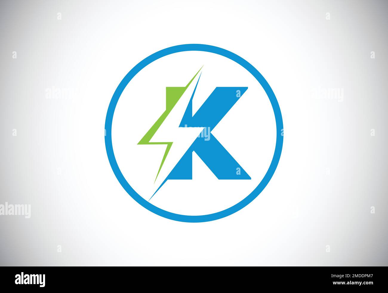 Initial K letter logo design with lighting thunder bolt. Electric bolt ...