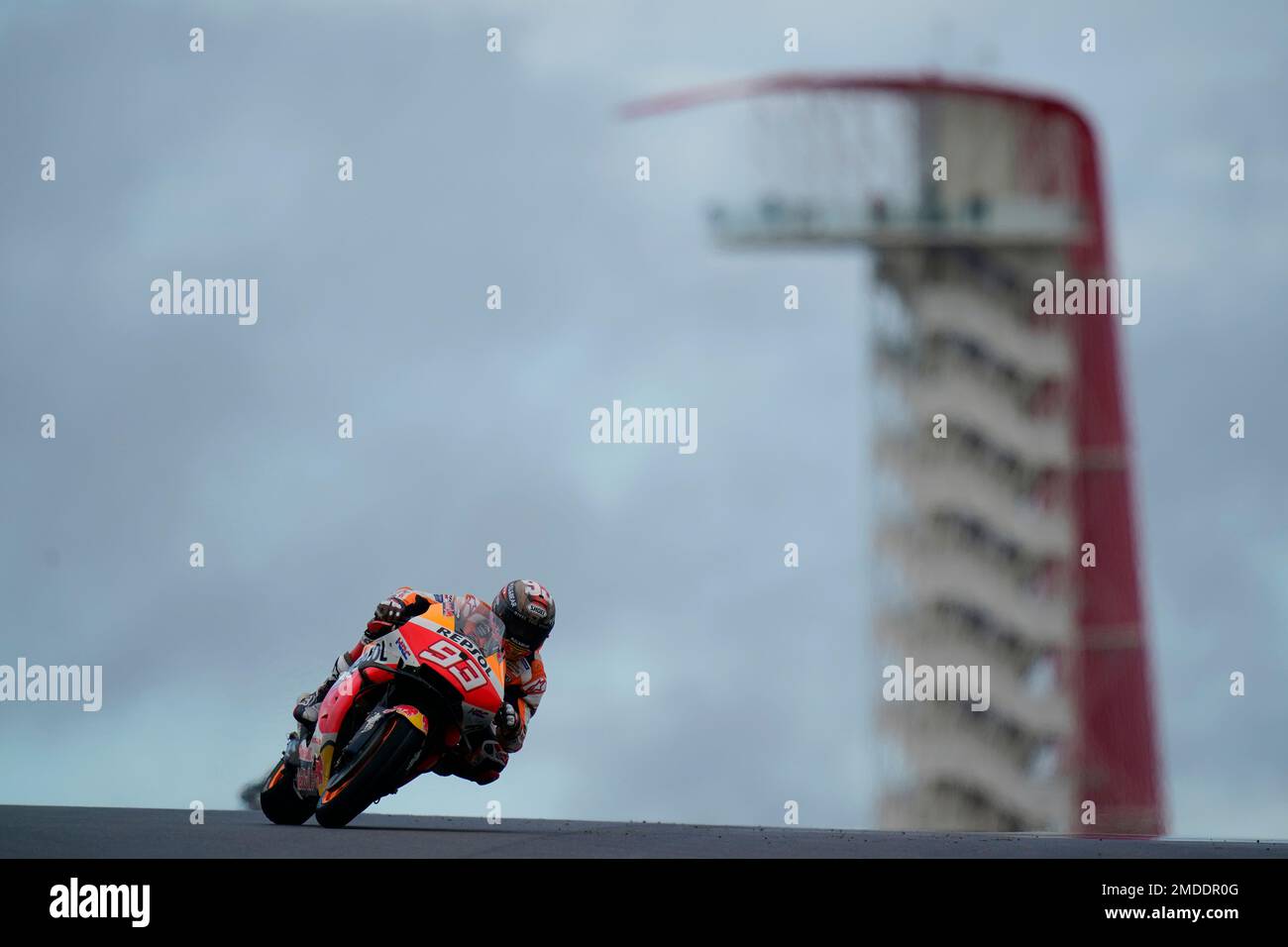 Marc Marquez (93), of Spain, makes a turn during an open practice ...