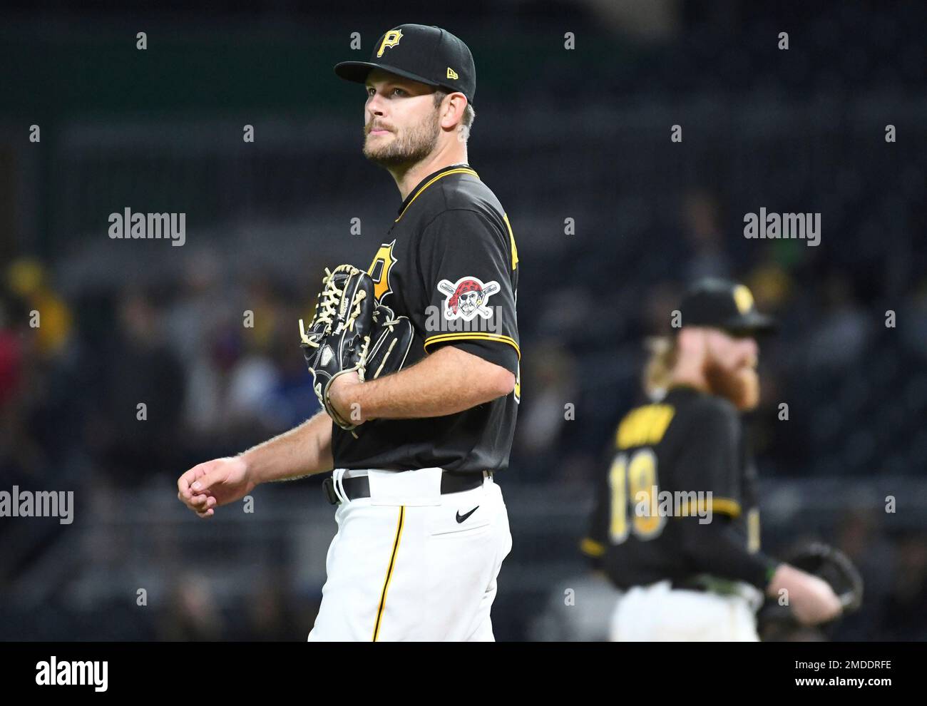 Pittsburgh Pirates pitcher Tanner Anderson (63) looks towards the ...