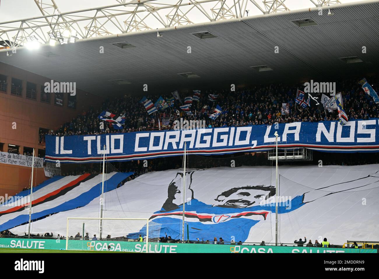 Luigi Ferraris stadium, Genova, Italy, January 22, 2023, supporter's ...