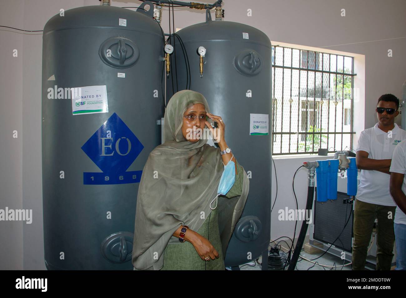 Somalia's Health Minister Fawziya Abikar Nur attends the unveiling of a ...