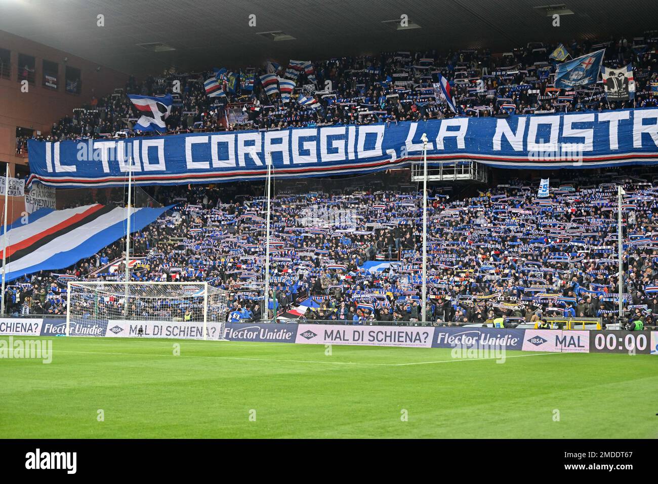 Luigi Ferraris stadium, Genova, Italy, January 22, 2023, supporter's ...