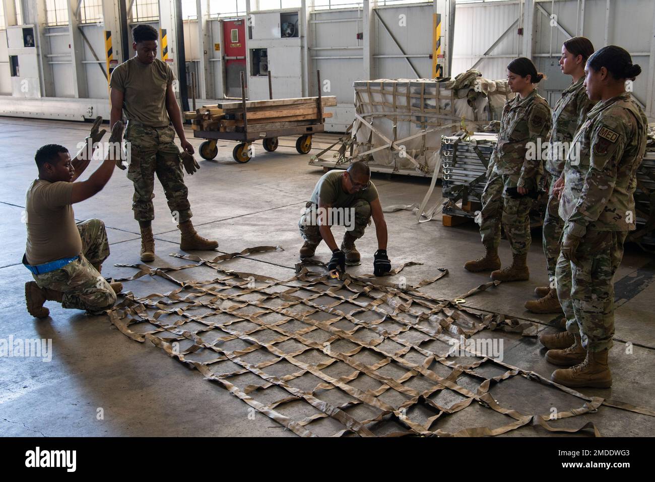 U.S. Air Force Staff Sgt. Shalah Johnson, an aerial porter with the ...
