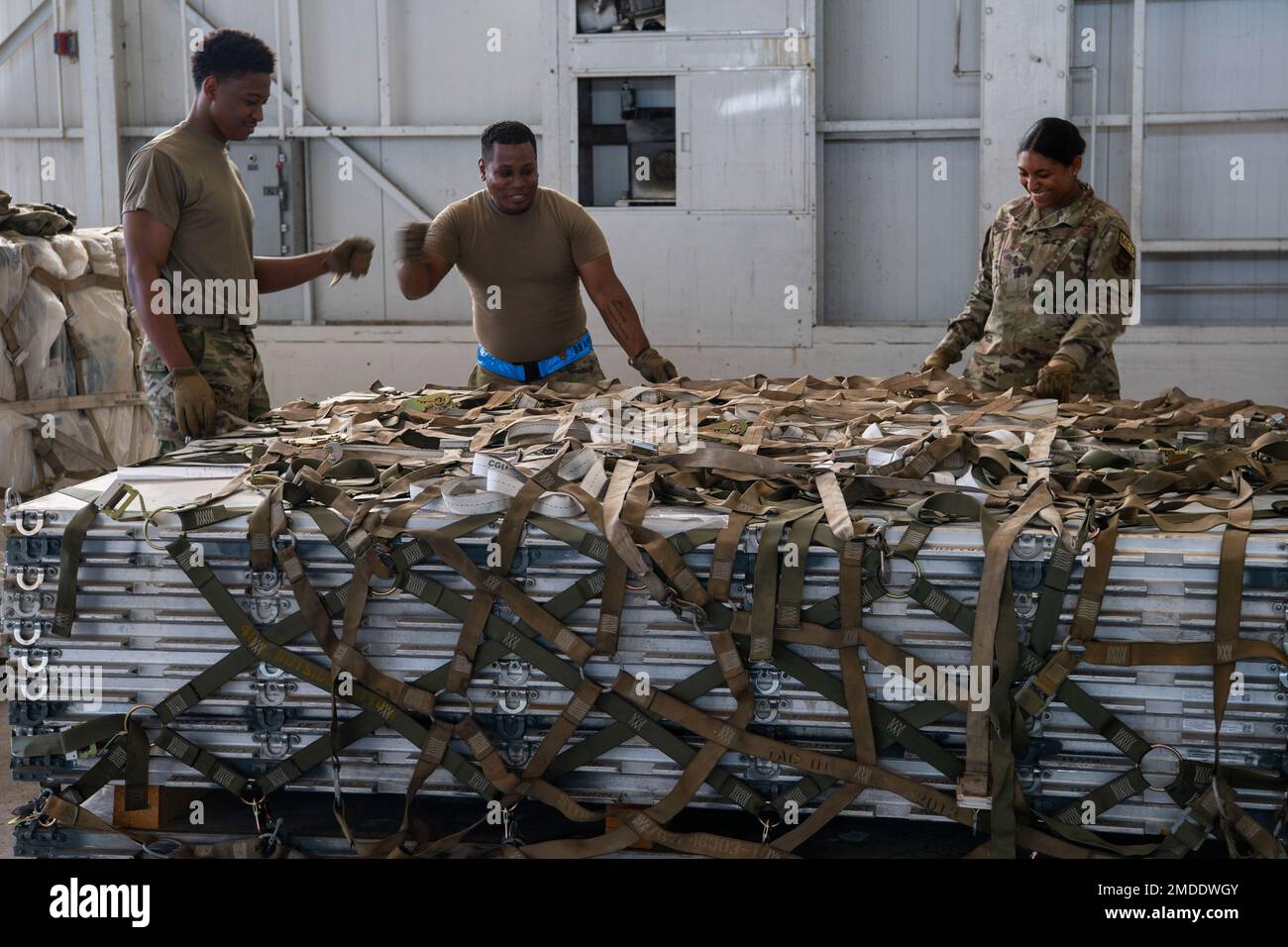 U.S. Air Force Staff Sgt. Shalah Johnson, an aerial porter with the ...