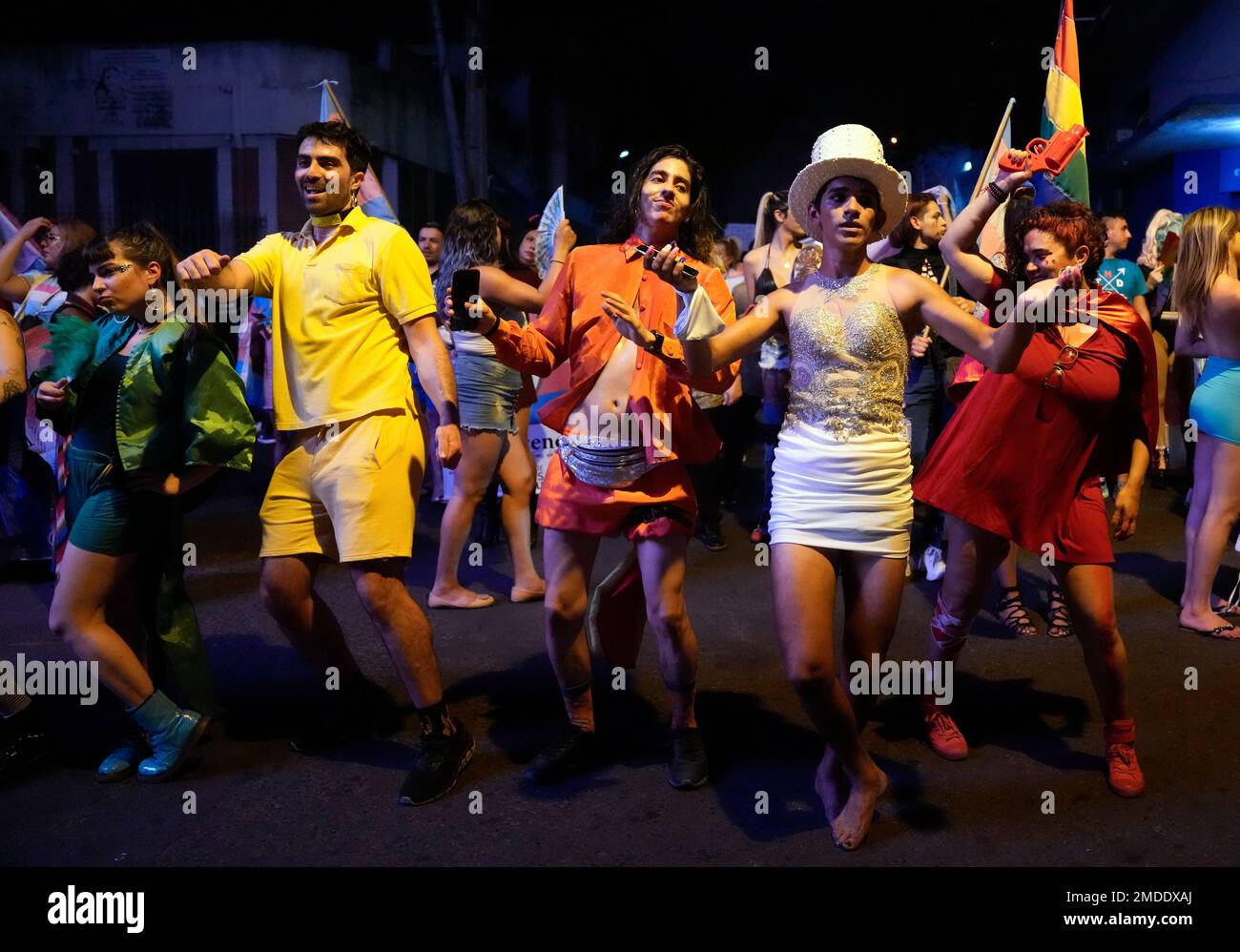 Revelers participate of the LGTBI Visibility Day march in Asuncion, in ...