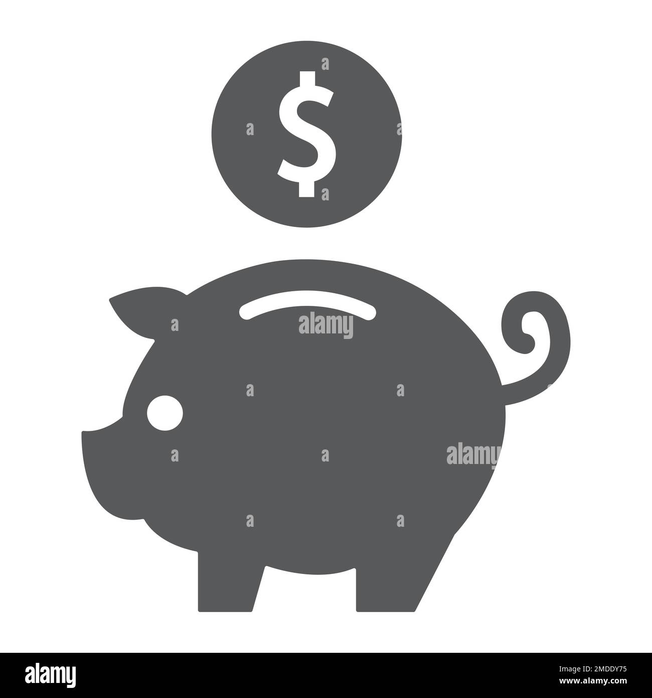 Deposit glyph icon, finance and banking, piggy bank sign, vector ...