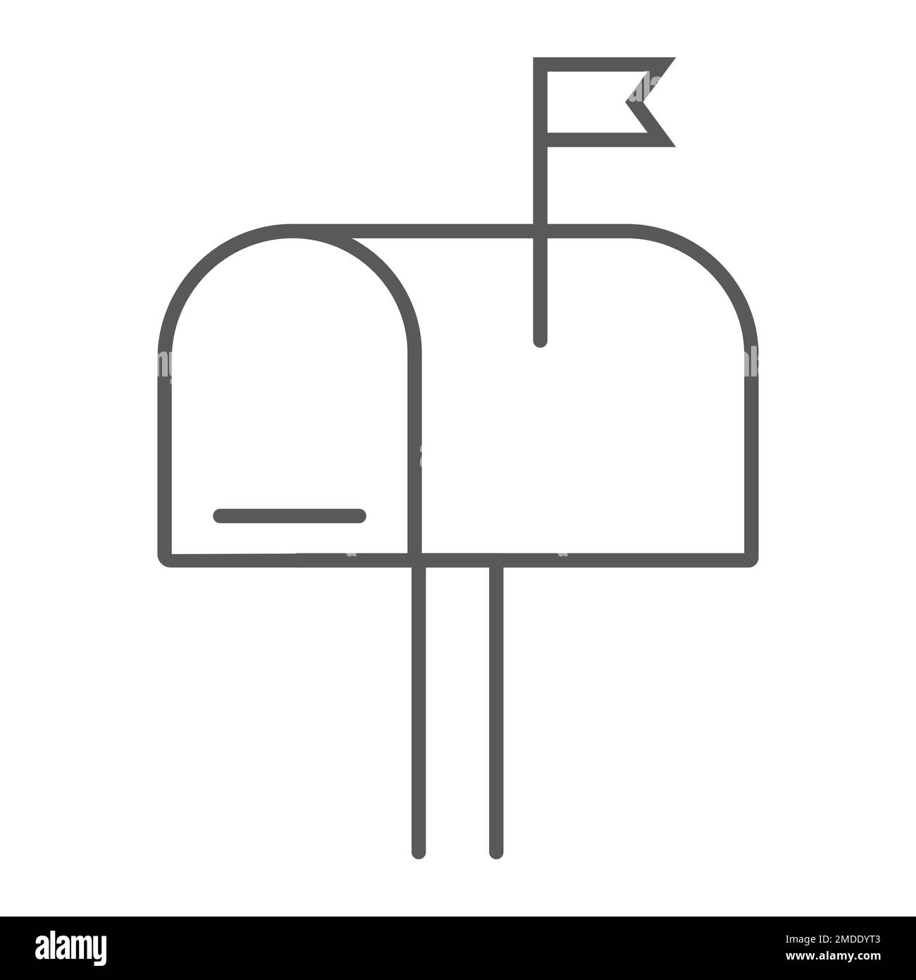 Mail box thin line icon, letter and post, mailbox sign, vector graphics ...