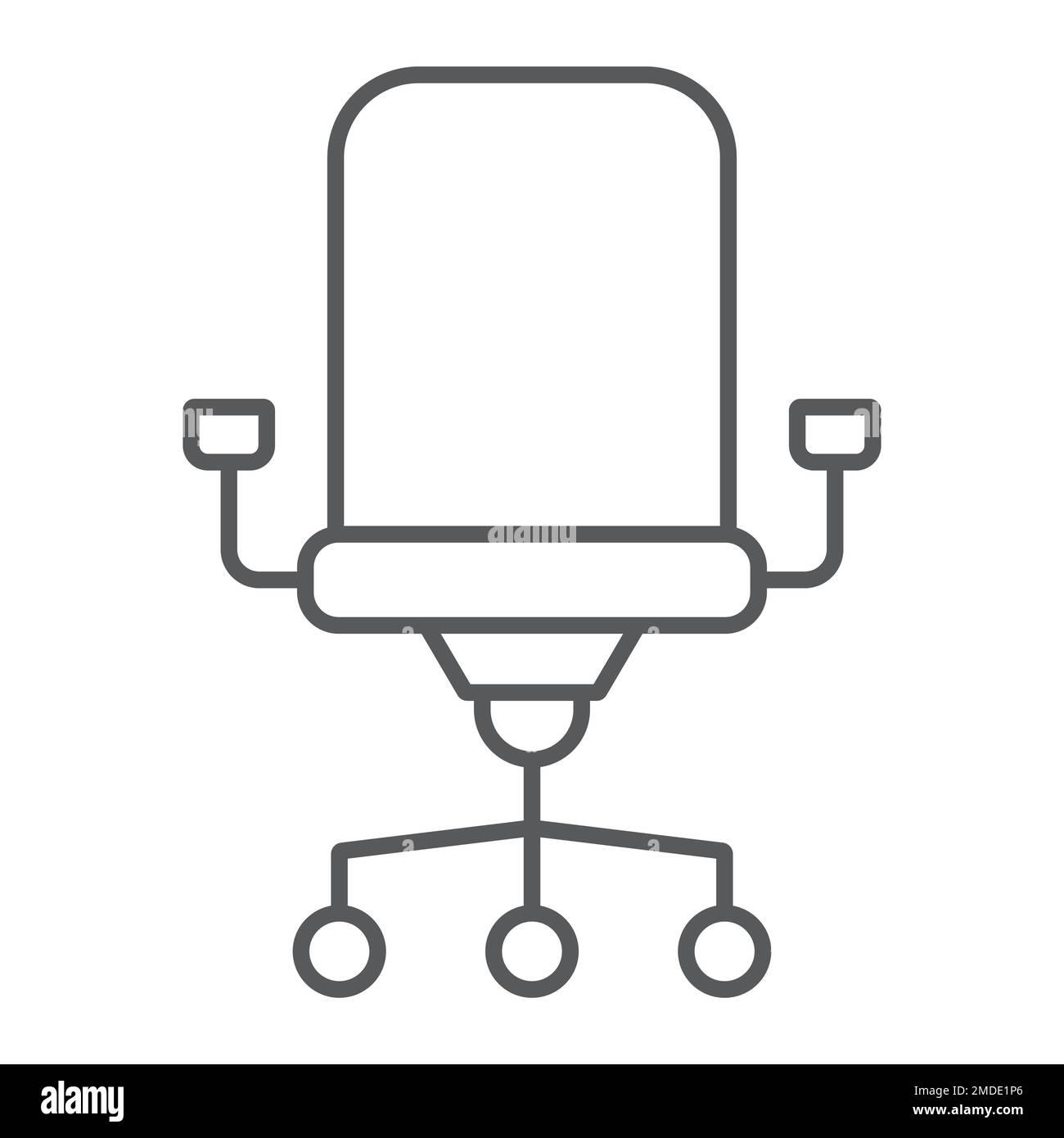 Office chair thin line icon, office and work, chair sign, vector ...