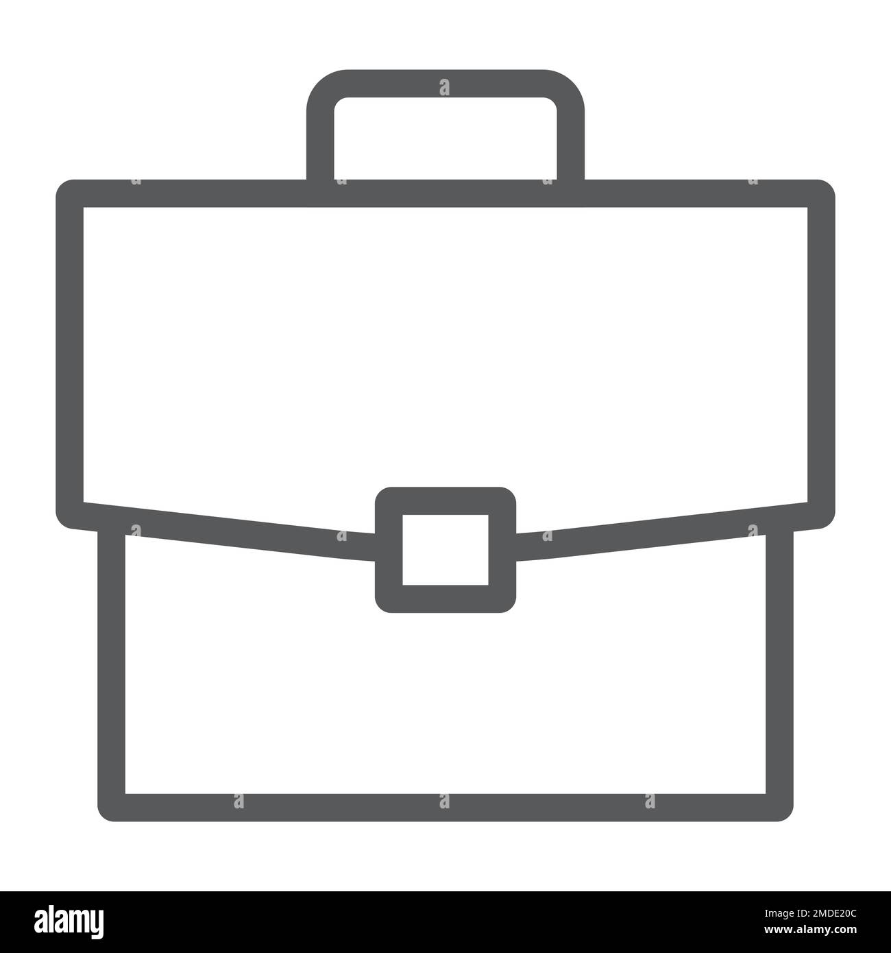 Briefcase line icon, office and work, bag sign, vector graphics, a ...