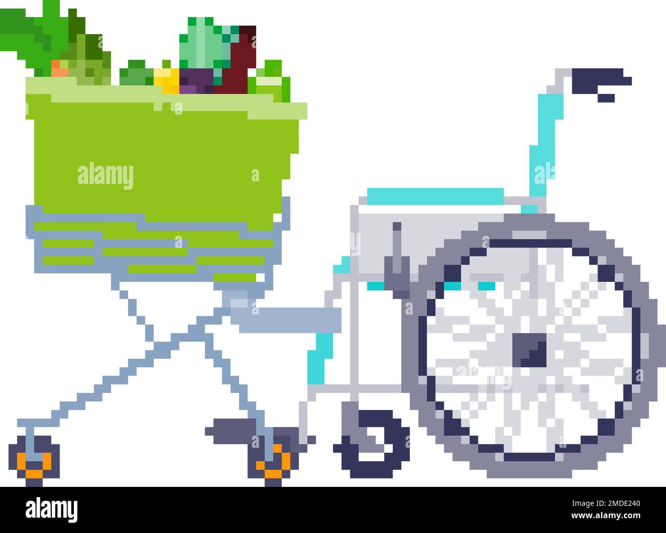 Wheelchair shopping cart. Vector illustration that is easy to edit ...