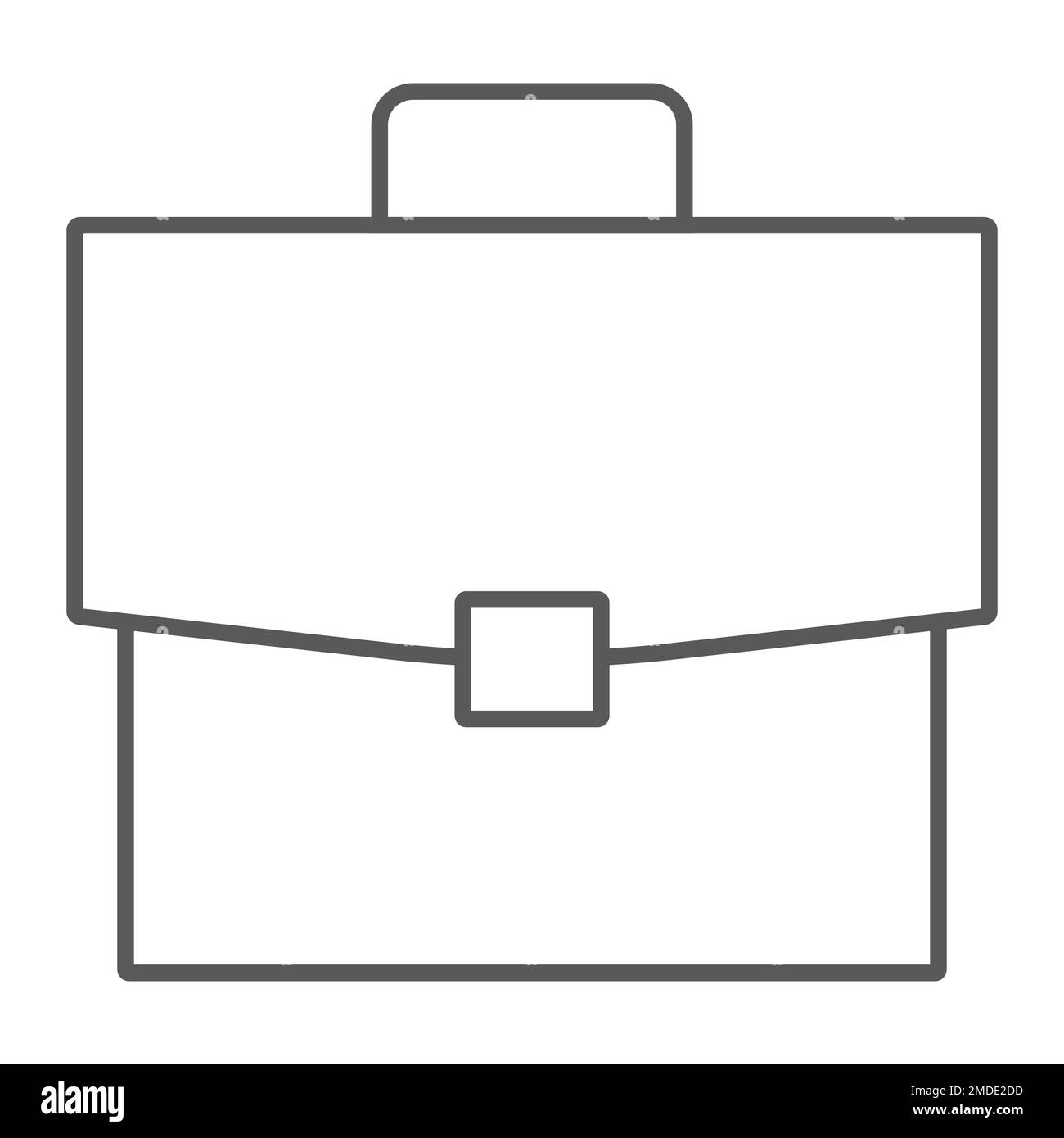 Briefcase thin line icon, office and work, bag sign, vector graphics, a ...