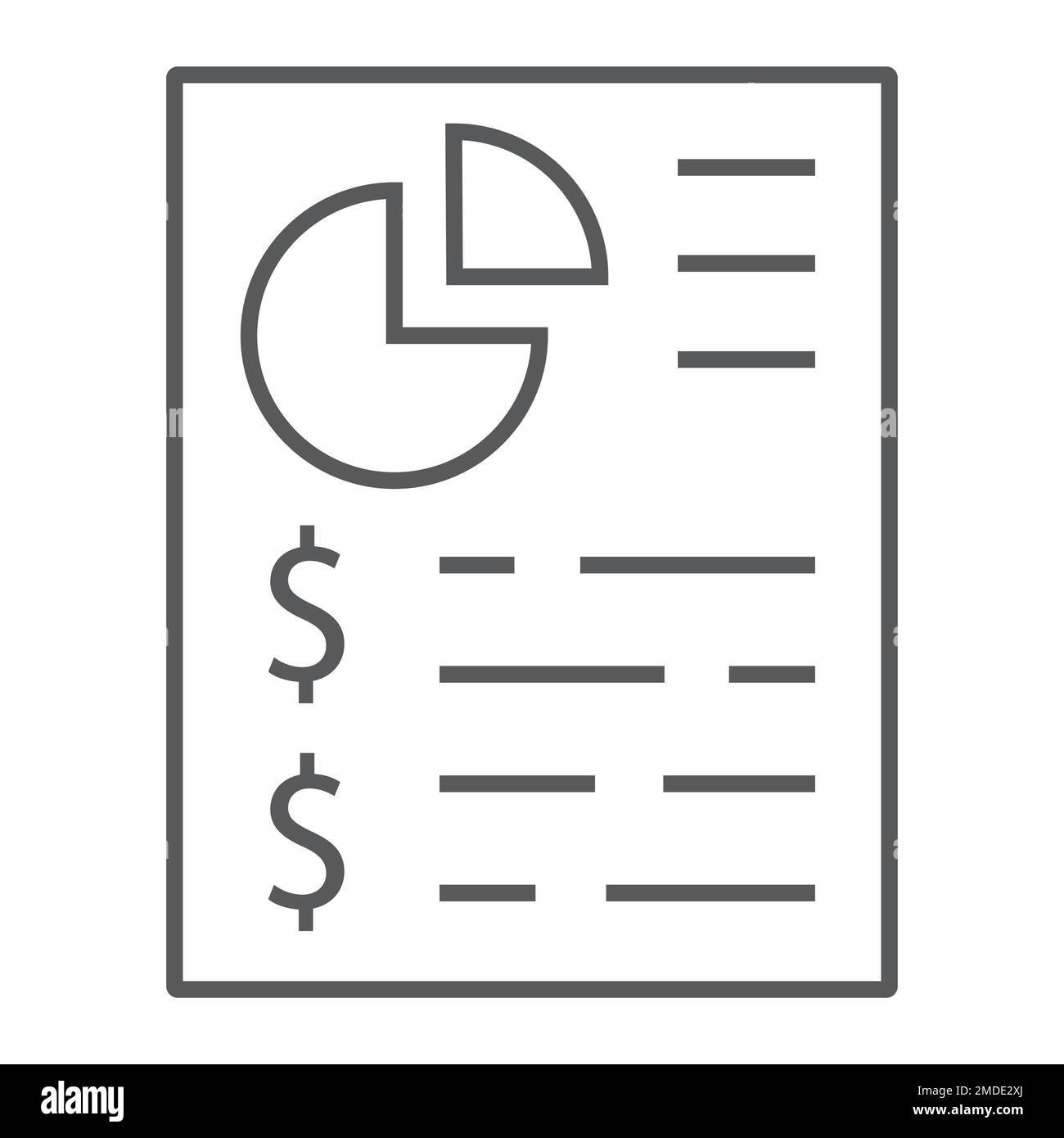 Budget planing thin line icon, finance and banking, account sign ...