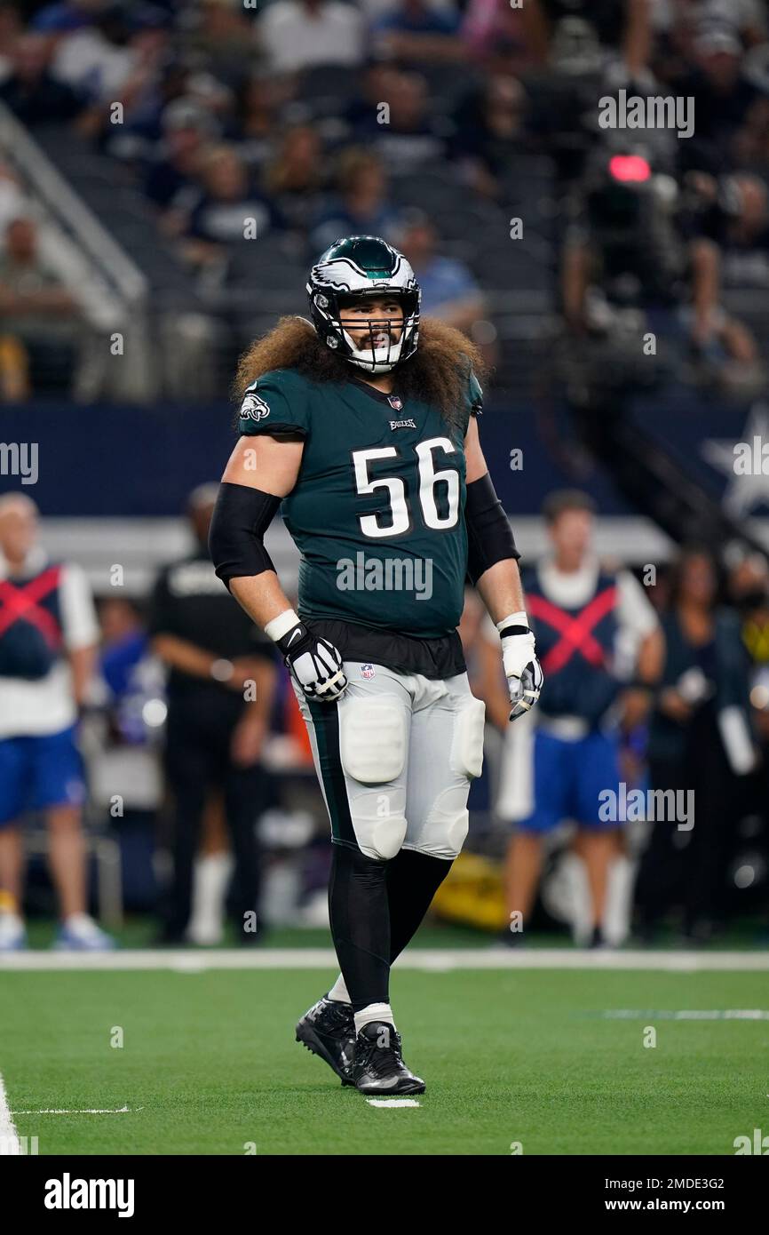 Philadelphia Eagles offensive lineman Isaac Seumalo (56) looks on ...