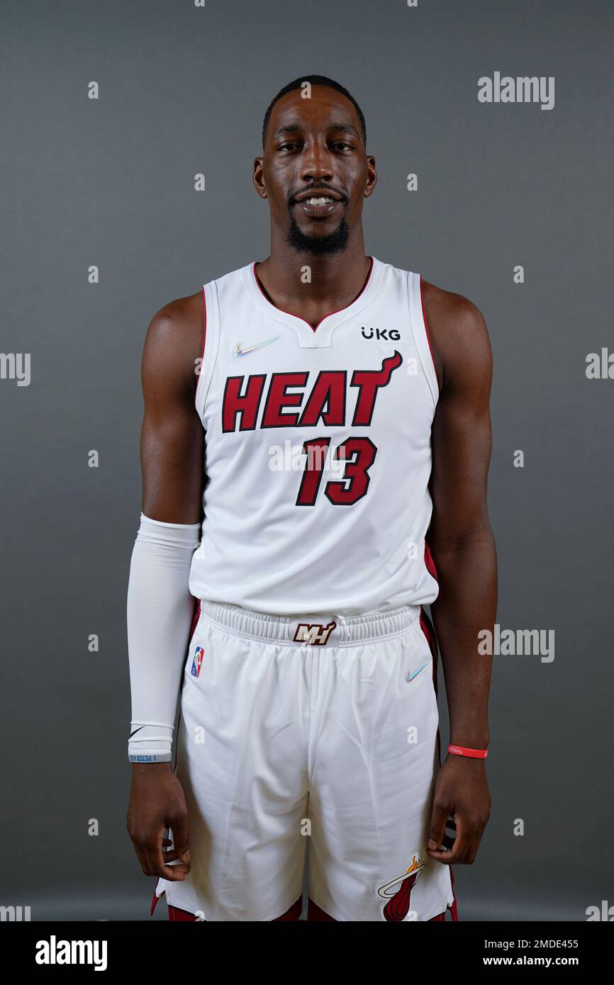 Miami Heat center-forward Bam Adebayo poses for a photo during the NBA ...