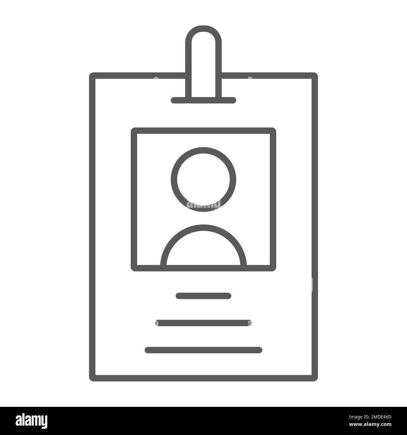 Office badge thin line icon, office and work, card sign, vector ...