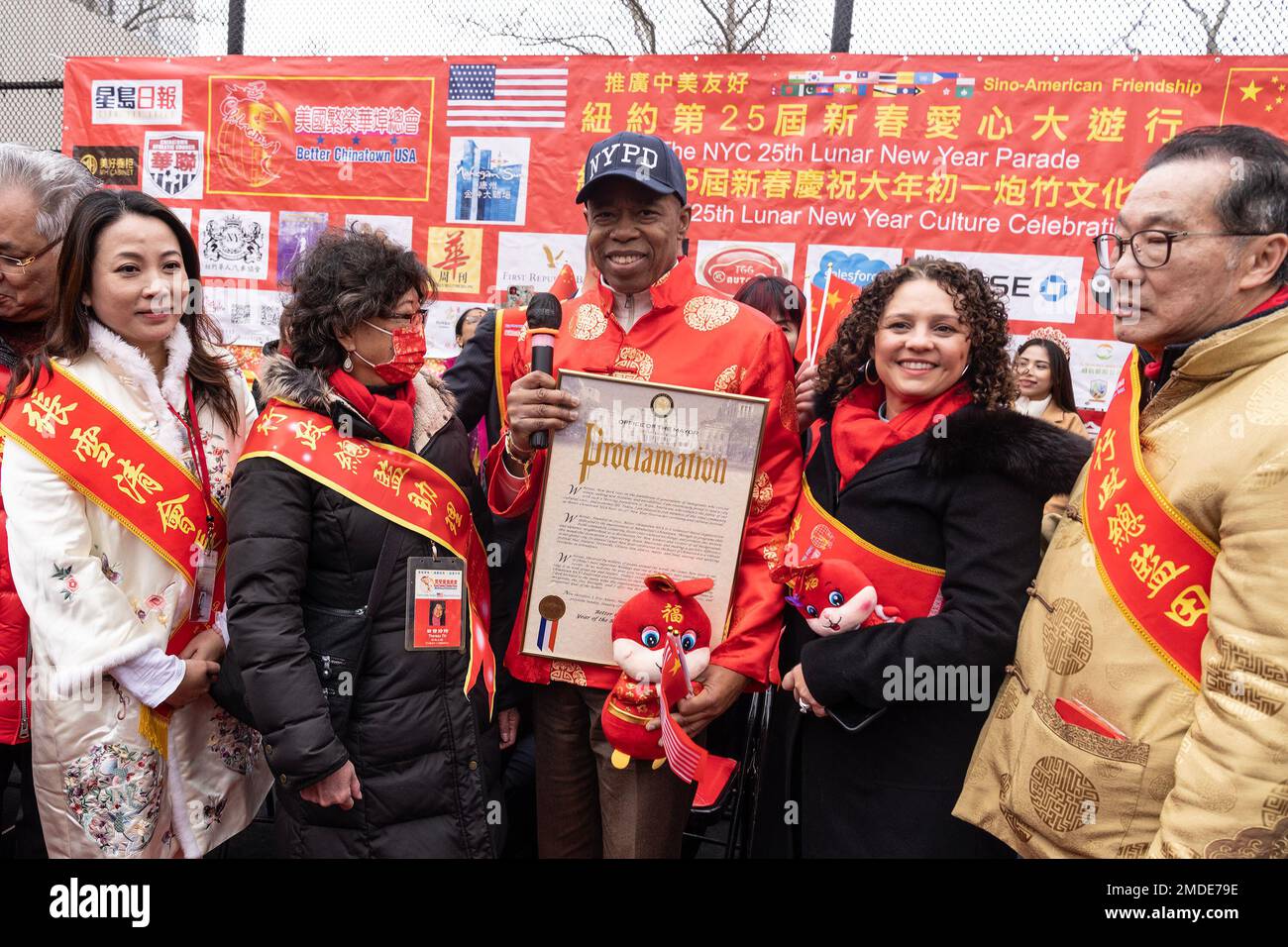 New York, United States. 22nd Jan, 2023. Mayor Eric Adams presents ...