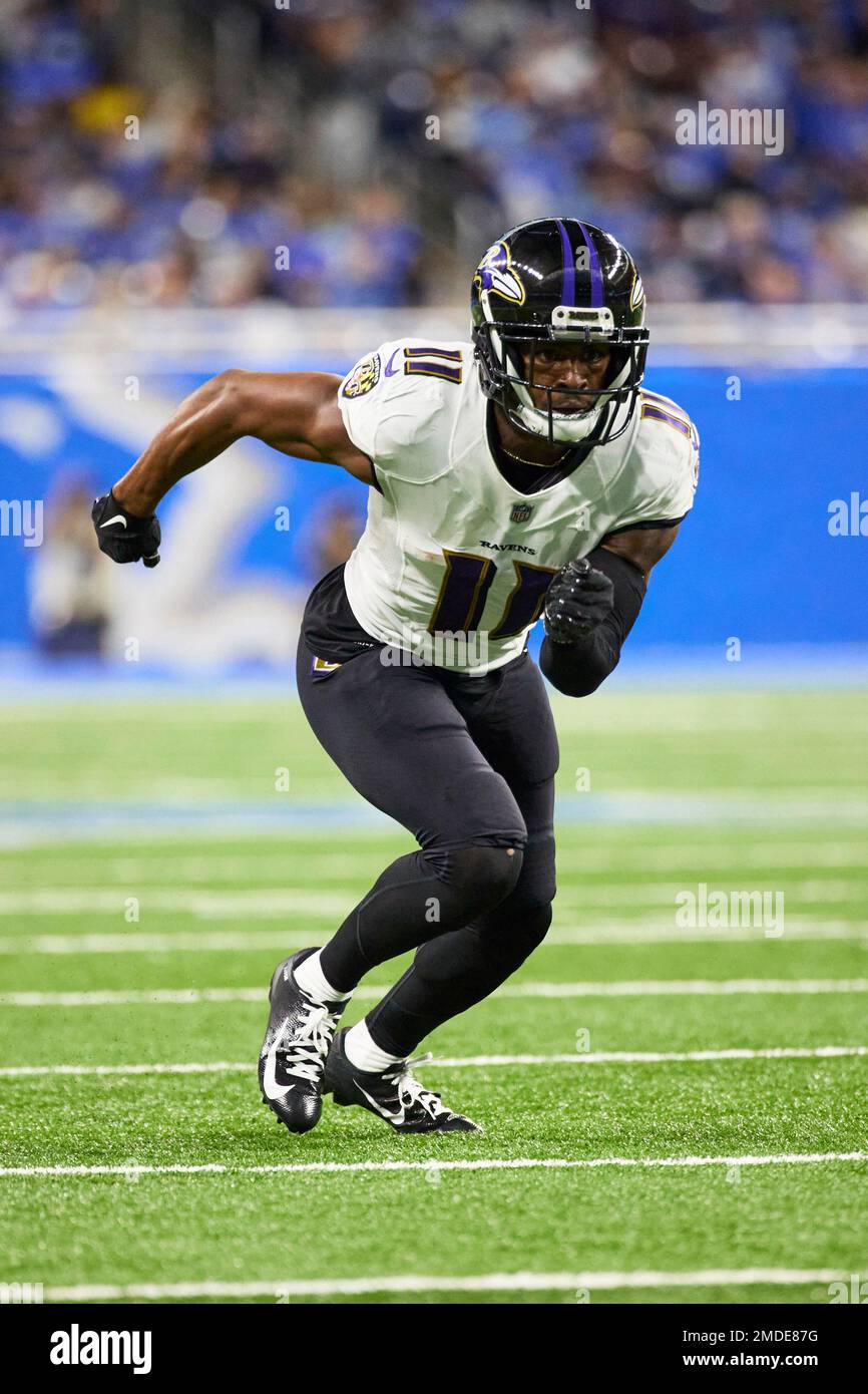 Baltimore Ravens wide receiver James Proche (11) runs a route on ...