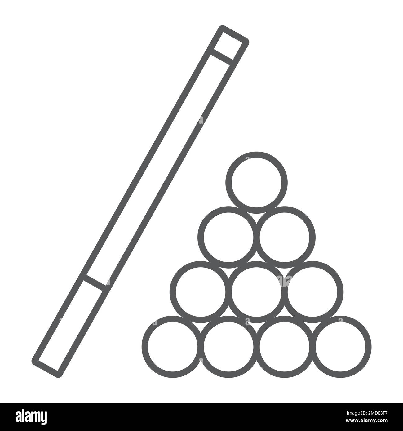 Billiard thin line icon, game and sport, pool sign, vector graphics, a linear pattern on a white ...