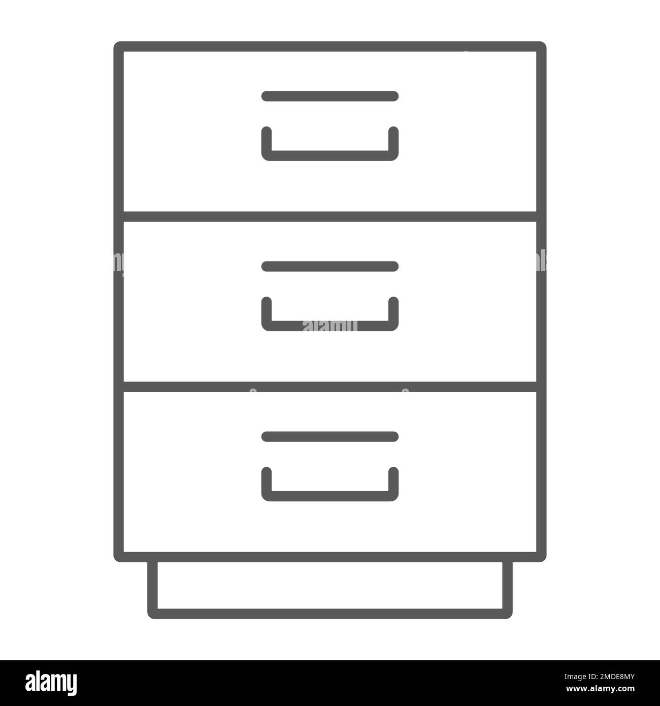 Filling cabinet thin line icon, office and organize, file sign, vector ...
