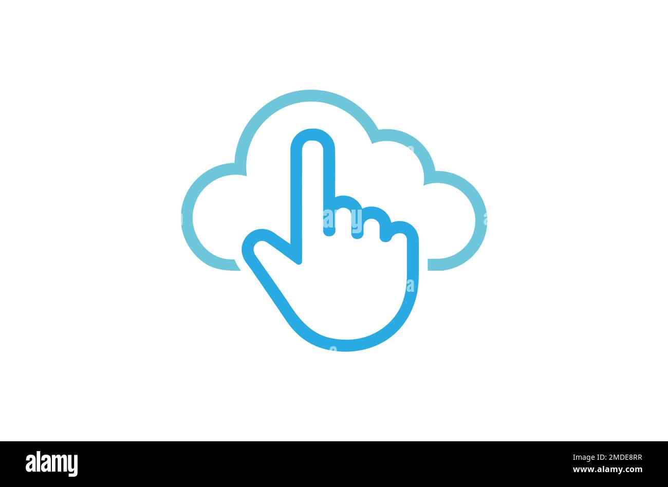 Cloud hand finger click logo vector symbol design illustration Stock ...