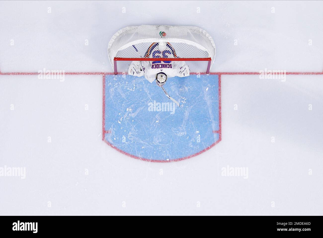 New York Islanders' Cory Schneider plays during a preseason NHL hockey ...