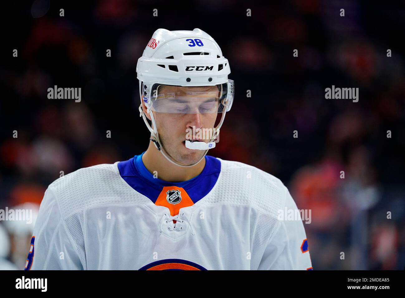 New York Islanders' Parker Wotherspoon plays during a preseason NHL ...