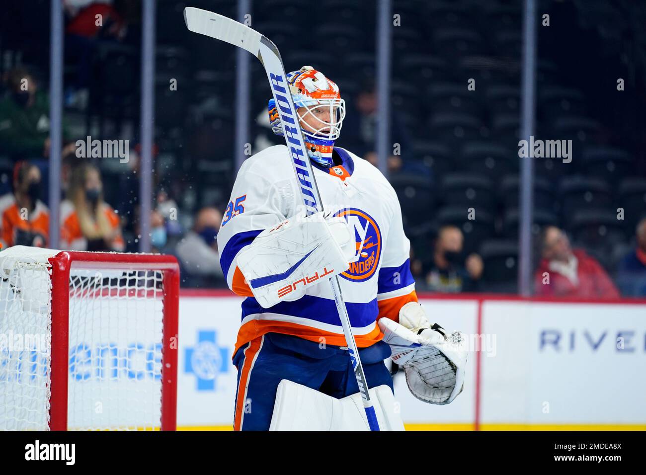 New York Islanders' Cory Schneider plays during a preseason NHL hockey ...