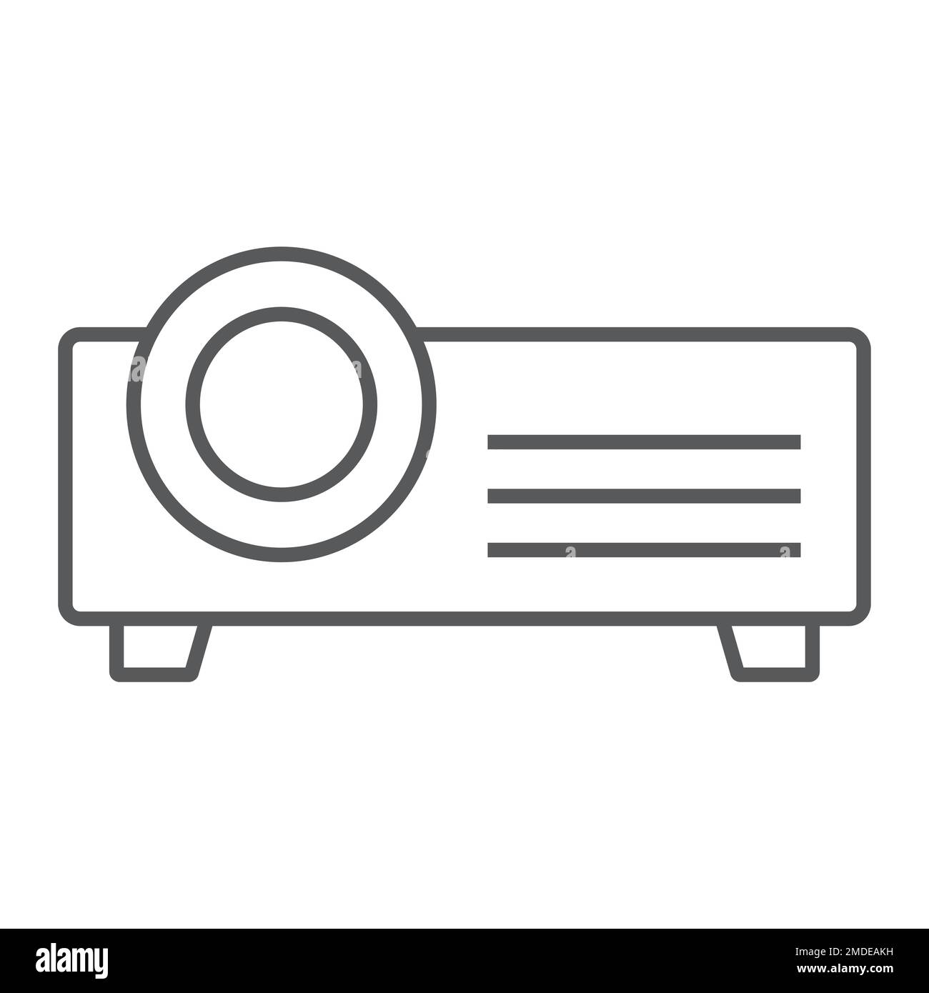 Projector thin line icon, electronic and seminar, presentation sign ...