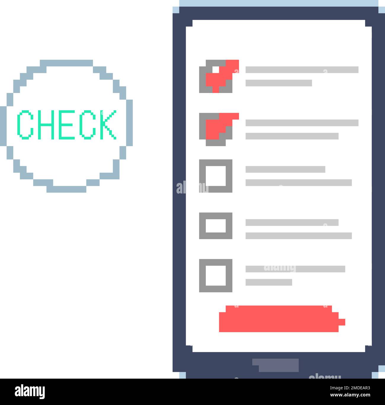 Smartphone check screen. Vector illustration that is easy to edit Stock ...
