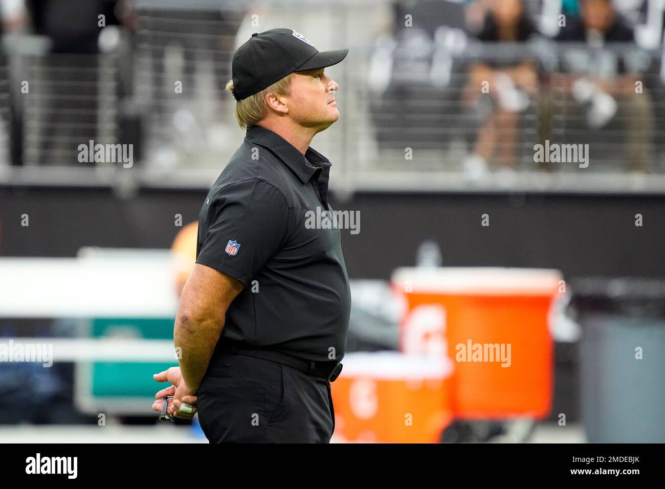 Las Vegas Raiders coach Jon Gruden during an NFL football game against ...