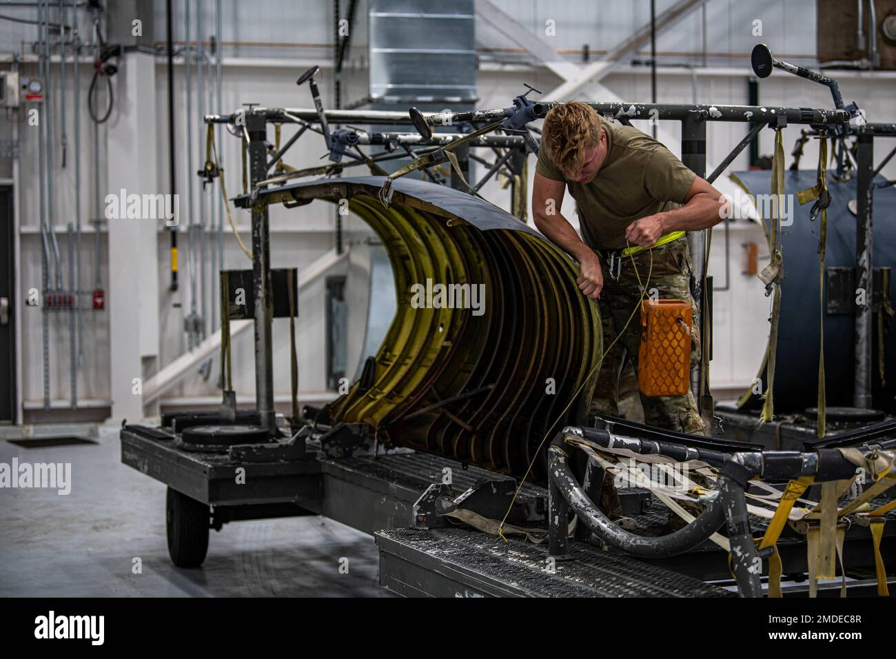5th Aircraft Maintenance Squadron Airmen work quickly to prepare B-52Hs ...
