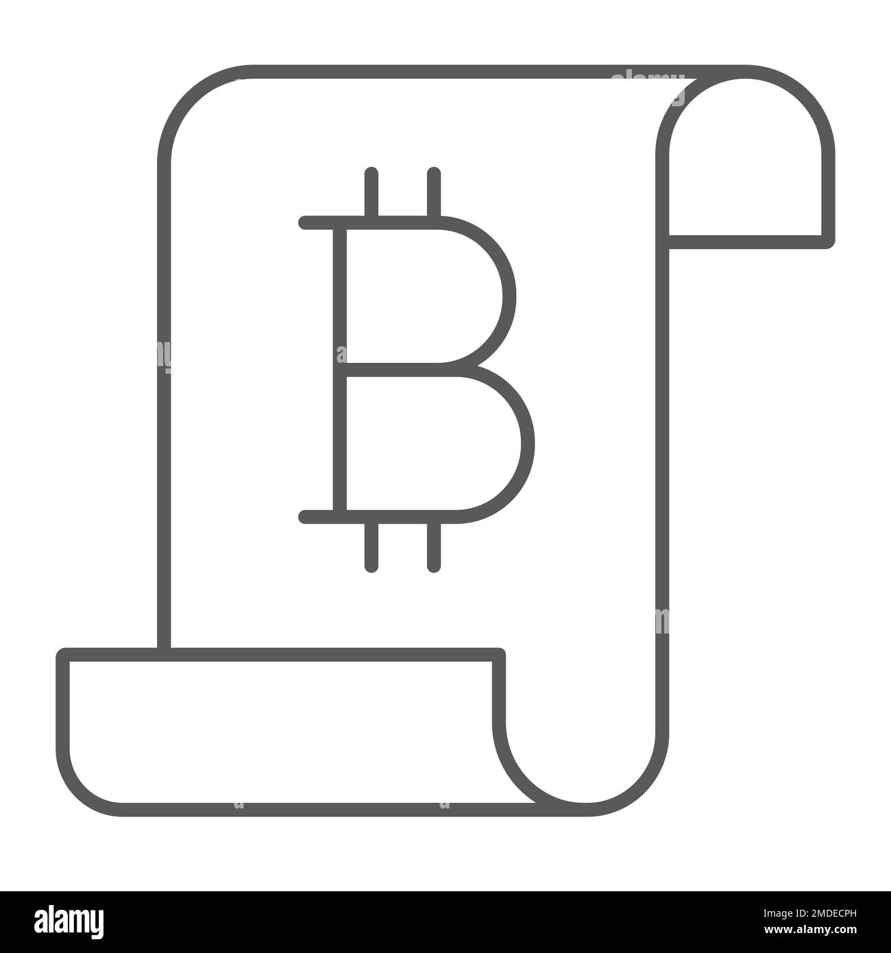 Distributed ledger thin line icon, finance and money, digital ledger ...