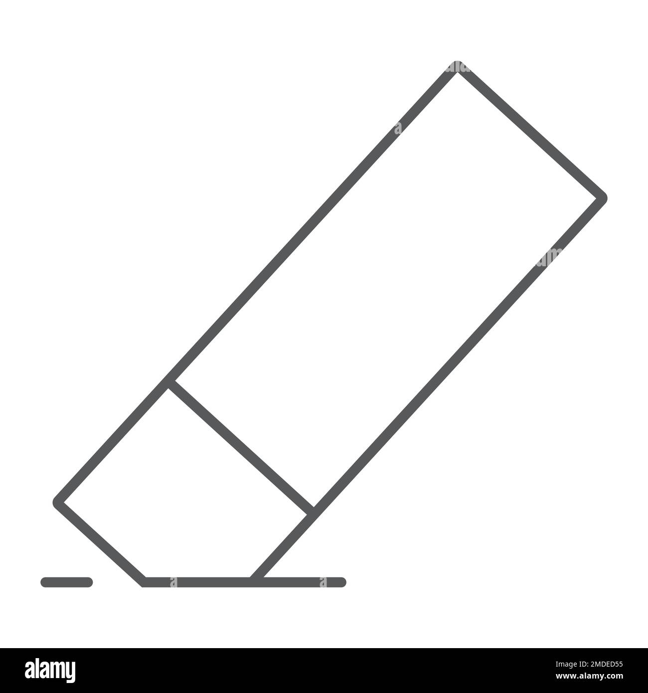 Eraser thin line icon, tools and design, rubber sign, vector graphics ...