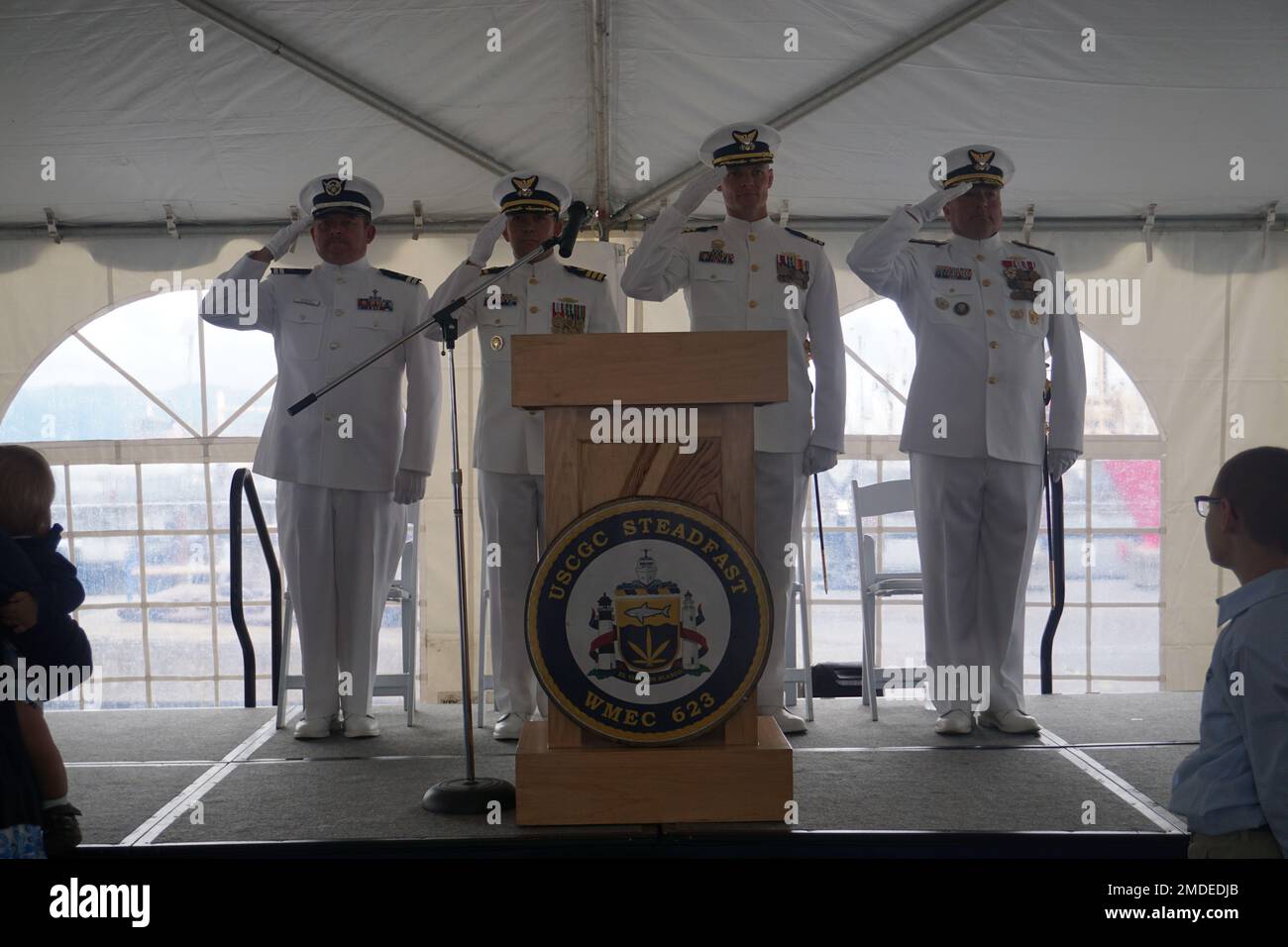 The U.S. Coast Guard Cutter Steadfast (WMEC 623) holds a change of ...