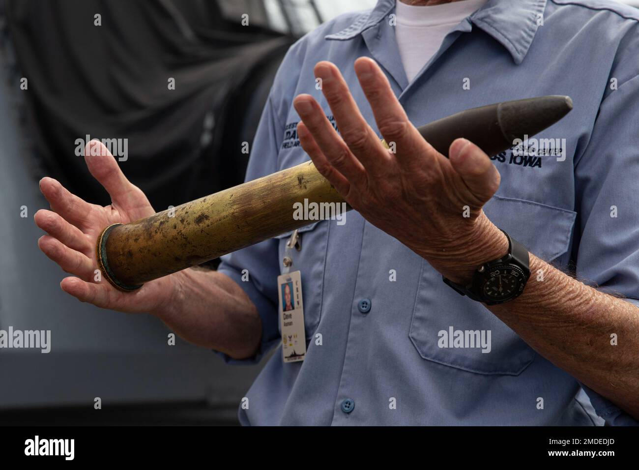 David Ashman, a tour guide with the United States Ship Iowa museum ...