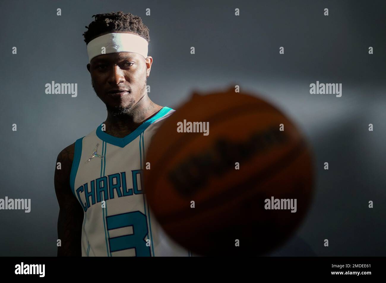 Charlotte Hornets' Terry Rozier poses for a picture during media day ...