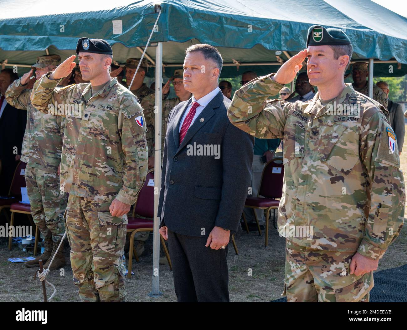 From left to right: U.S. Army Lt. Col. Jeremy A. McHugh, outgoing U.S ...