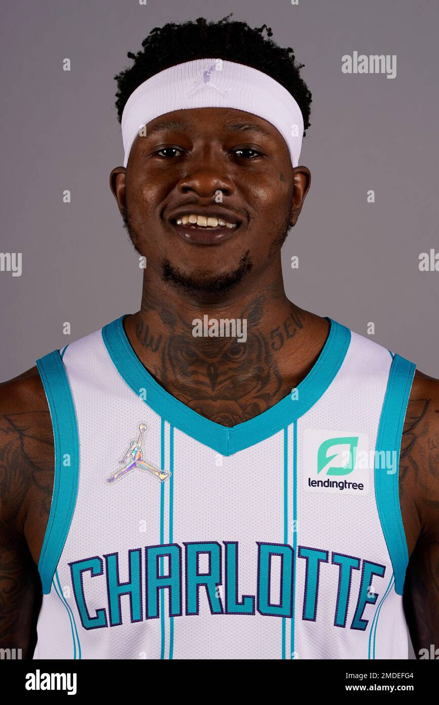 Charlotte Hornets' Terry Rozier poses for a picture during media day ...