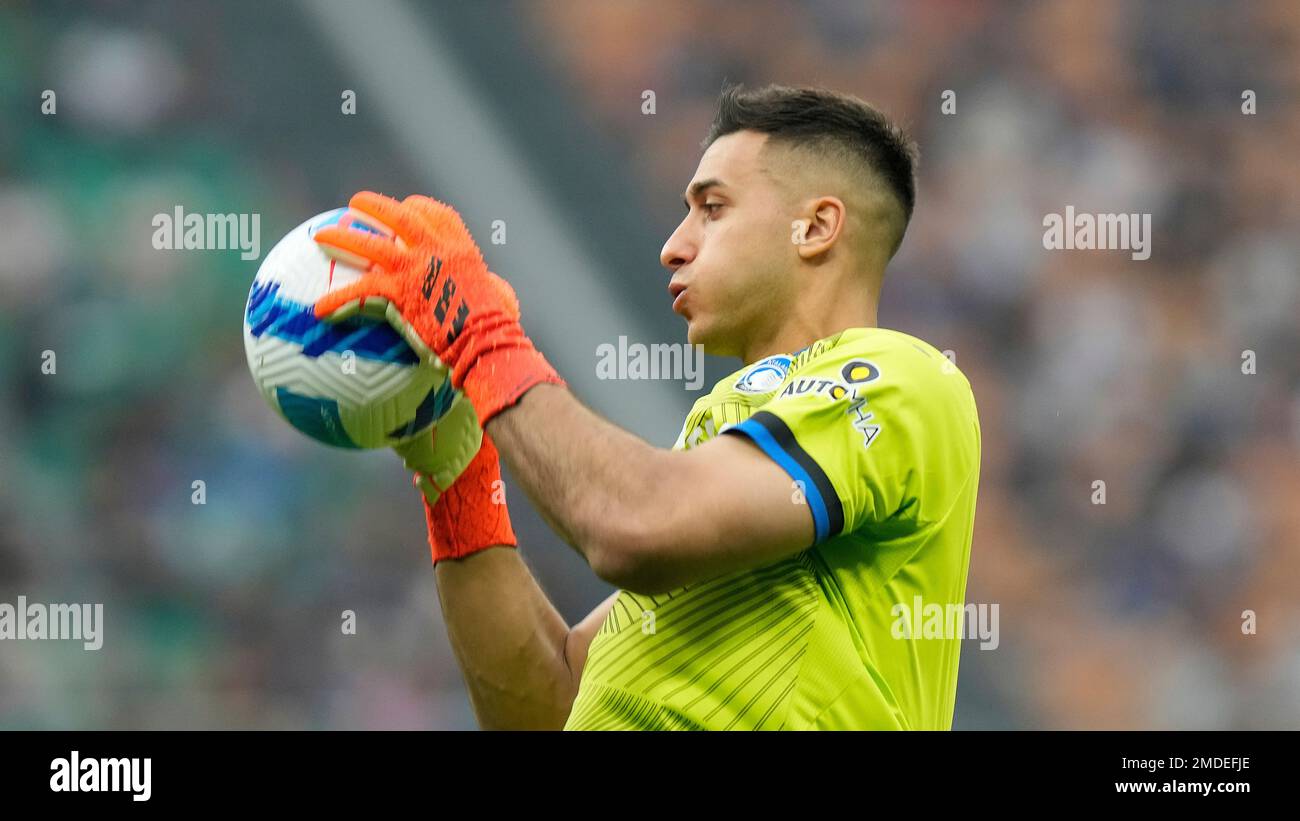 Atalanta's goalkeeper Juan Musso saves during a Serie A soccer match ...