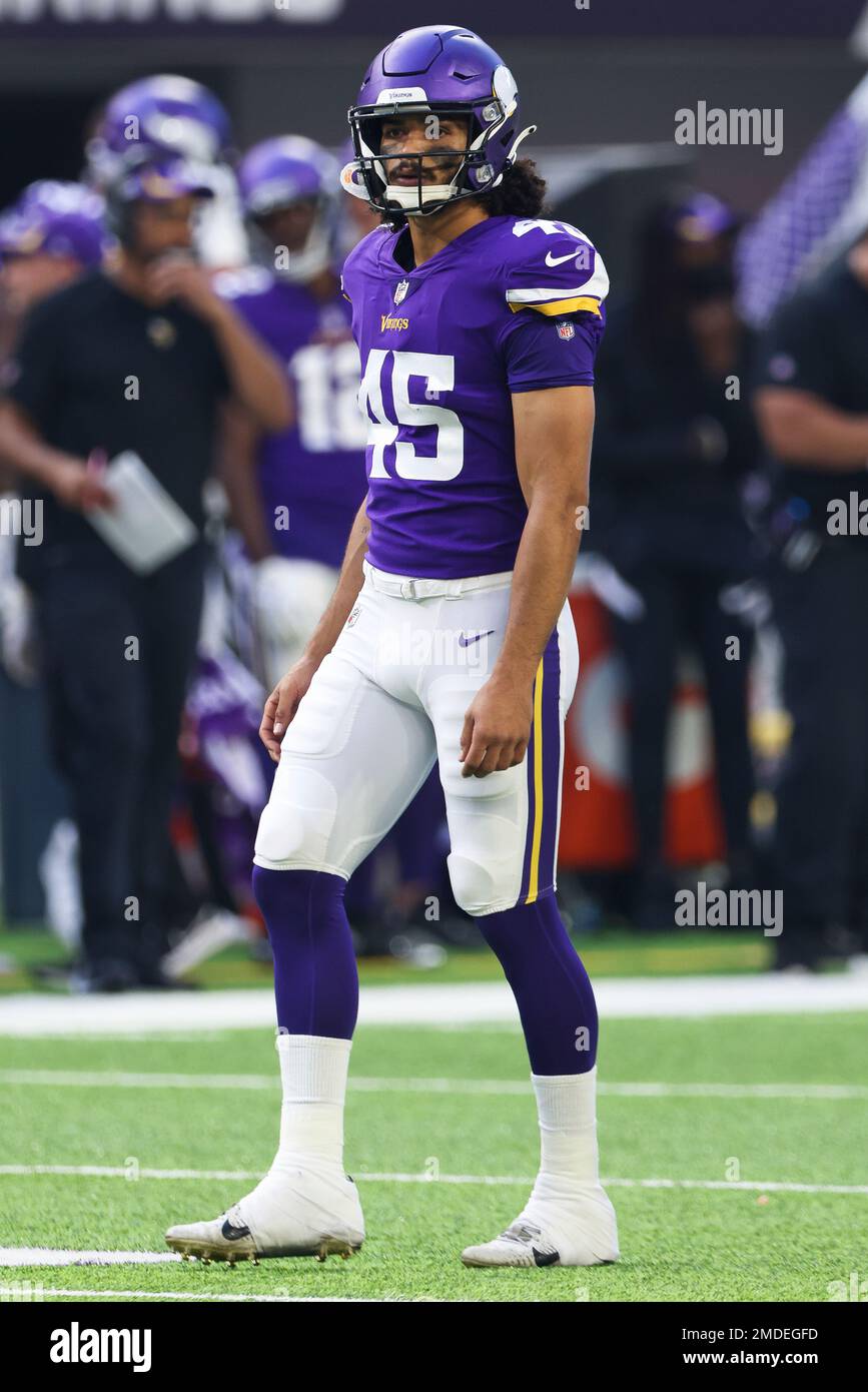 Minnesota Vikings linebacker Troy Dye (45) on the field during the ...