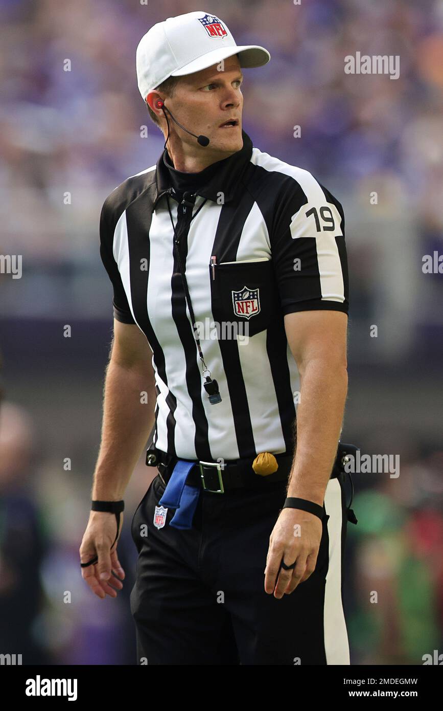 NFL referee Clay Martin (19) on the field during the first half an NFL ...