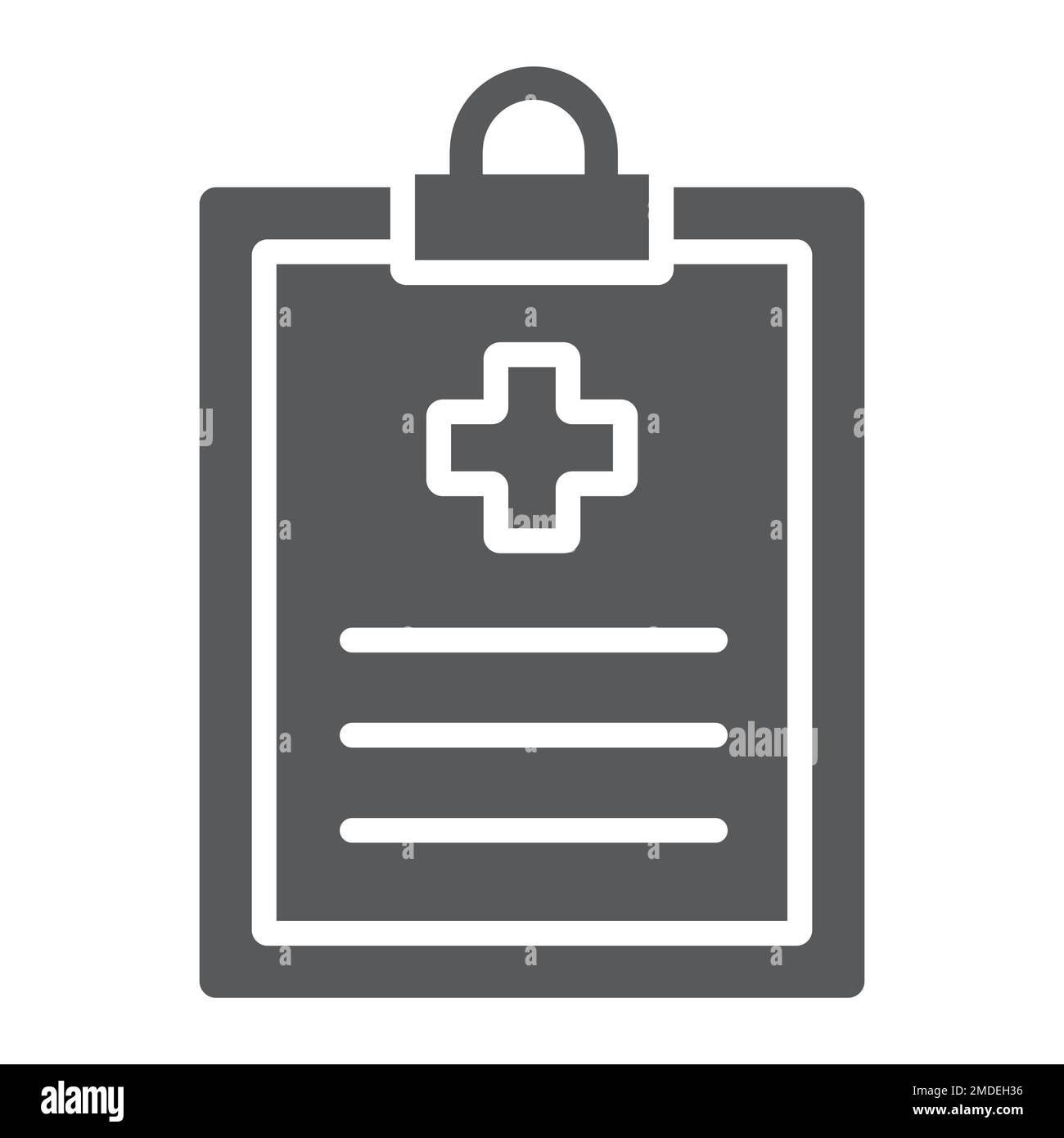 Medical record glyph icon, hospital and medicine, medical report sign ...